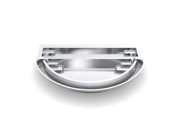 The Glimmer - crescent fiberglass pool with spillover